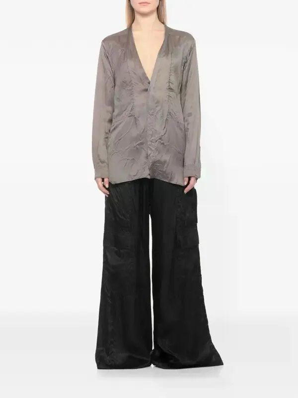 Rick Owens Long Sleeve V-neck Shirt
