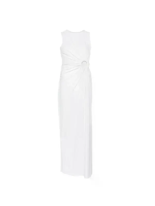Sportmax Ring Embellishment Maxi Dress - White