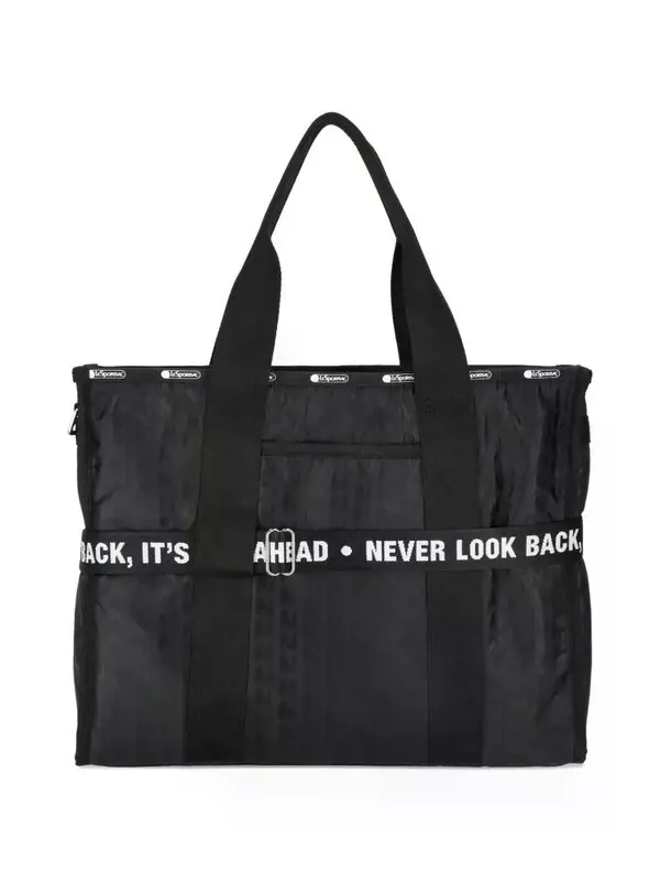 MSGM Patterned Lettering Strap Tote Bag