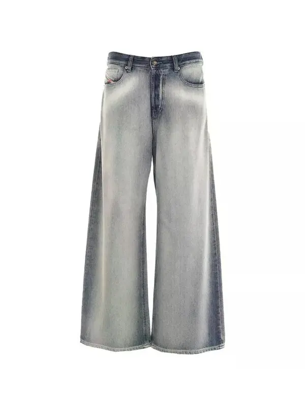 DIESEL® Wide Leg Jeans With Faded Effect - Blue