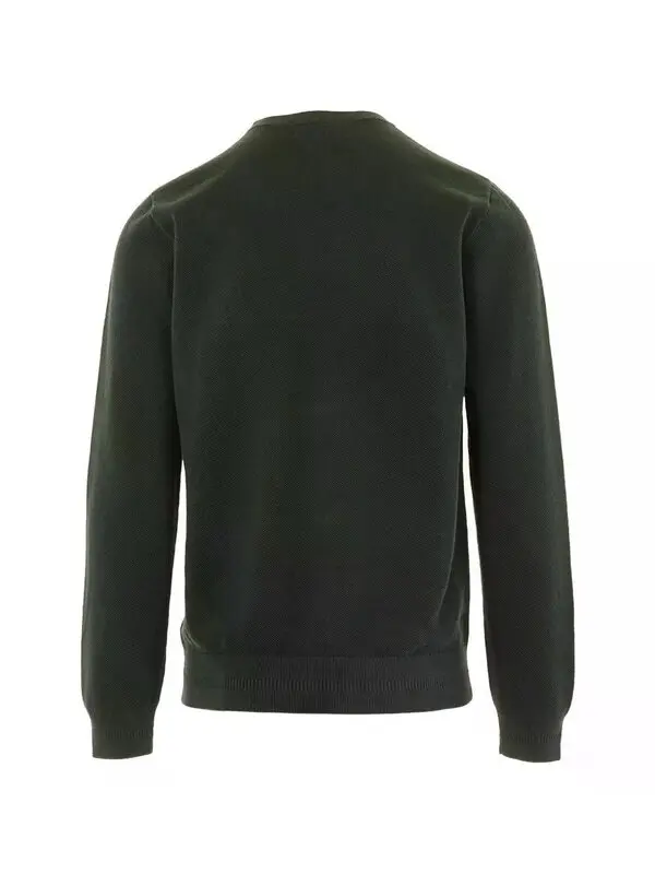 Fred Perry Embroidered Crew Neck Sweater - Green