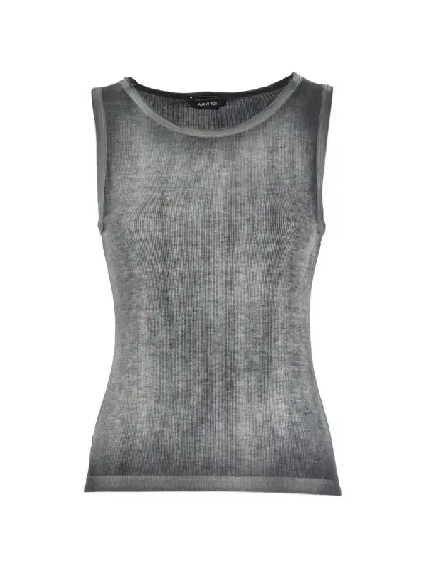 Avant Toi Ribbed Knit Round Neck Tank Top