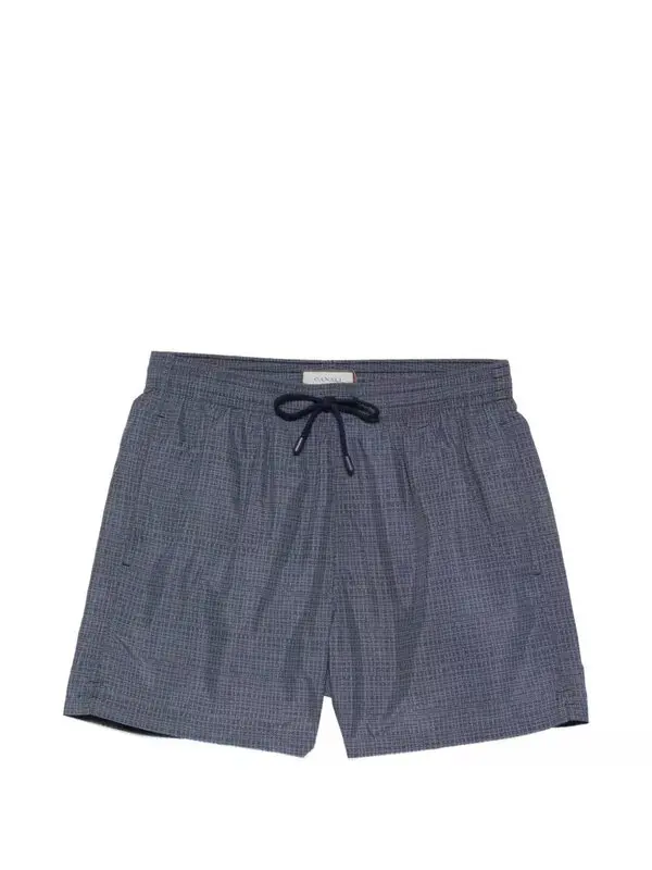 Canali Drawstring Patterned Swim Shorts