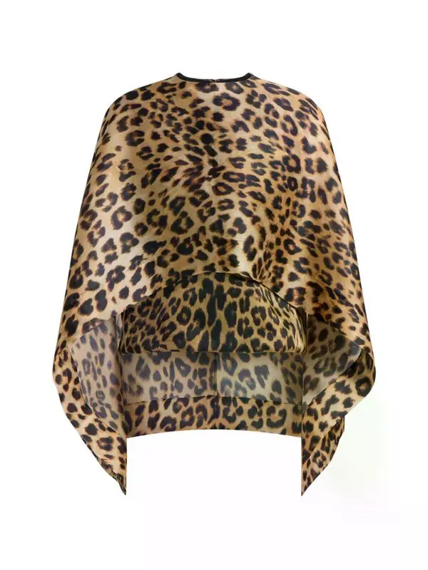 Alberta Ferretti Leopard Print Layered Top - Brown