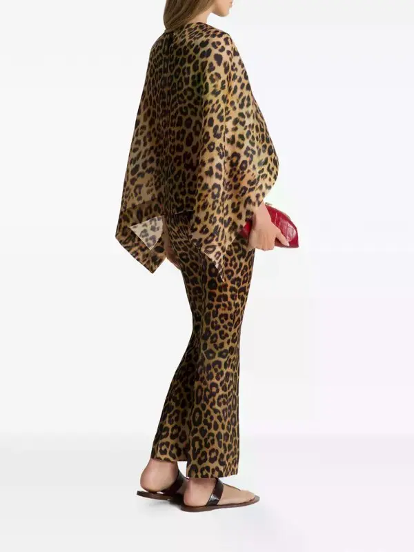 Alberta Ferretti Leopard Print Layered Top