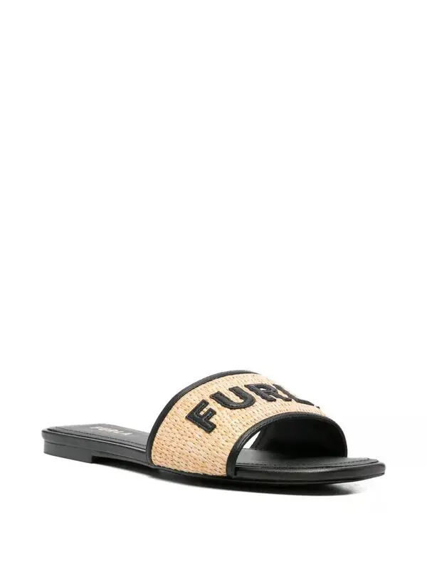 Furla Logo-lettering Flat Sandals - Neutrals