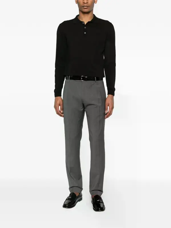 BERWICH Pleated Trousers With Cuffed Hem