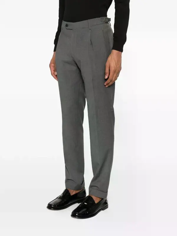 BERWICH Pleated Trousers With Cuffed Hem