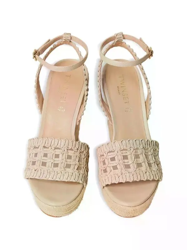 TWINSET Woven Wedge Sandals With Rope Detail