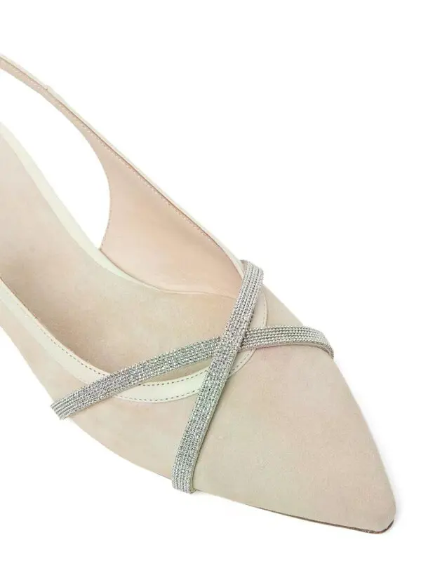 Peserico Embellished Strap Ballet Flats