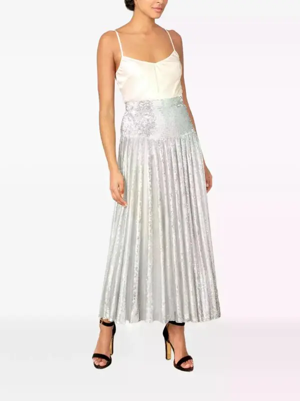 TEMPERLEY LONDON Filigree Pleated Midi Skirt