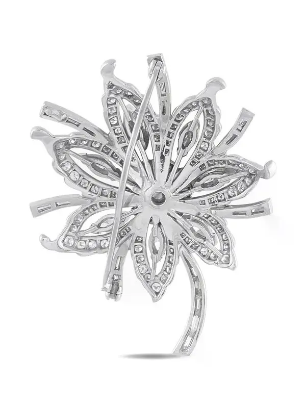LB EXCLUSIVE Platinum Floral Diamond Brooch