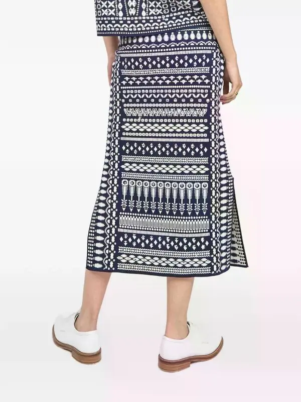 TEMPERLEY LONDON Tlalli Knit Patterned Midi Skirt By