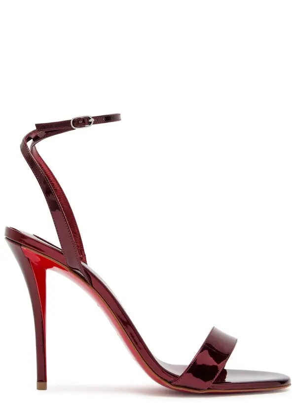 CHRISTIAN LOUBOUTIN Miss Z 100 Patent Leather Sandals - Metallic Silver