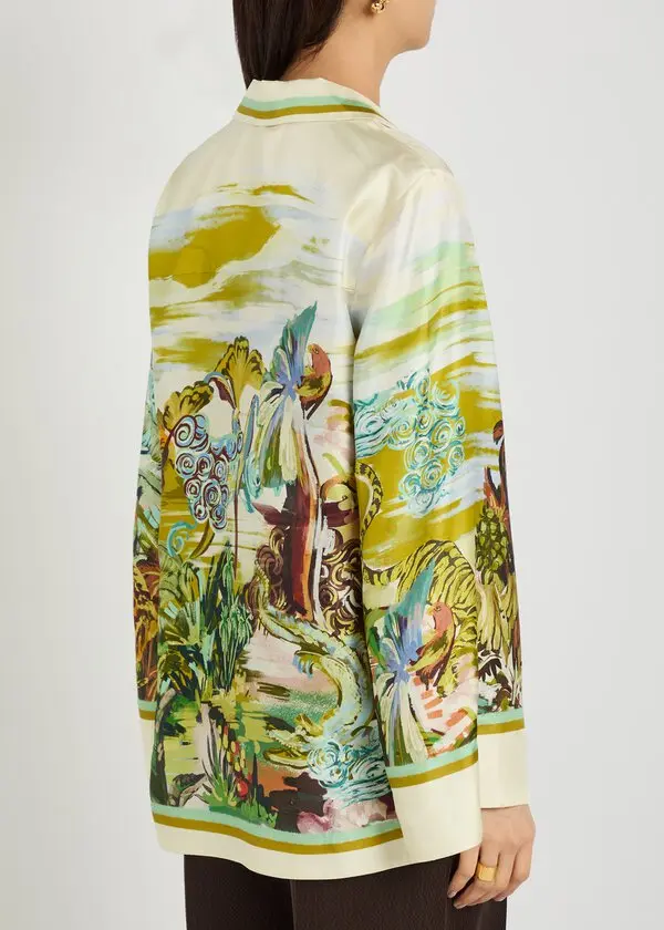 ALEMAIS Alémais Jungle Boogie Printed Silk Shirt - Multicoloured