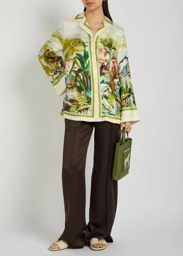 ALEMAIS Alémais Jungle Boogie Printed Silk Shirt - Multicoloured