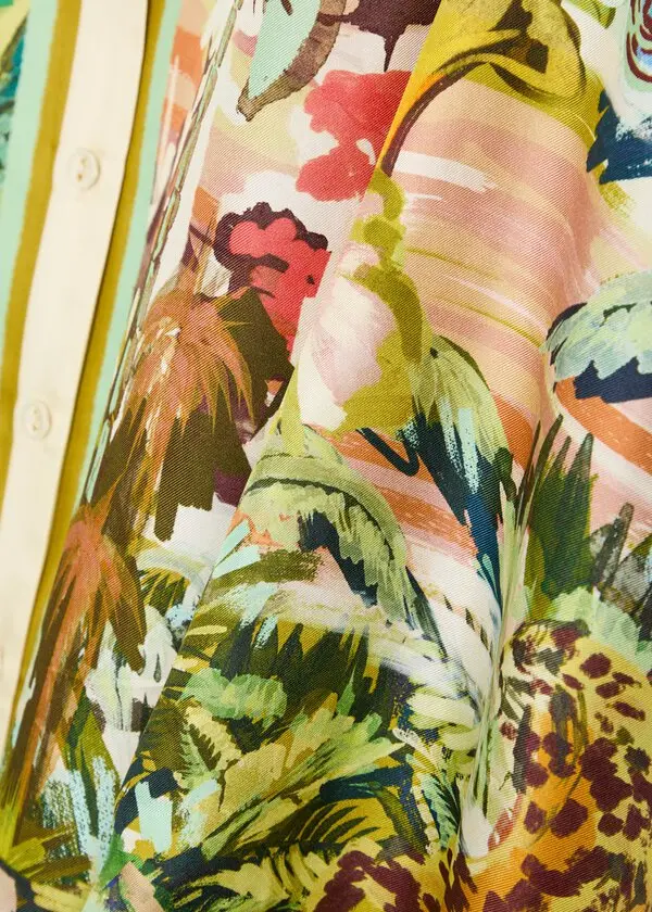 ALEMAIS Alémais Jungle Boogie Printed Silk Shirt - Multicoloured