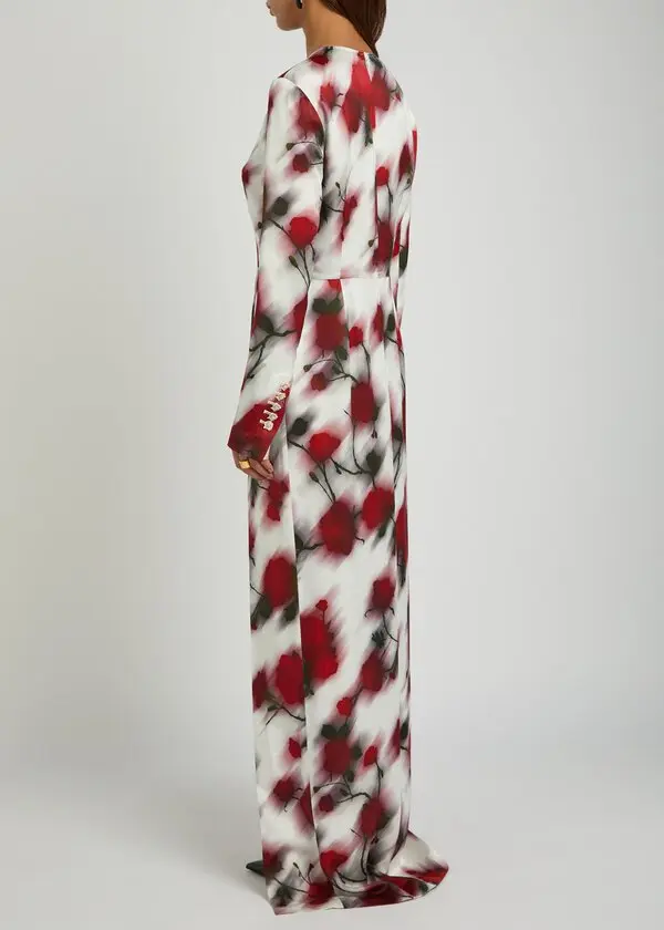 PATRICK MCDOWELL Floral Satin Maxi Dress