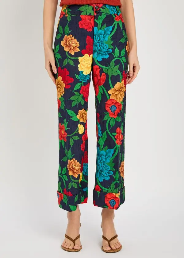 La DoubleJ Hendrix Floral-print Woven Trousers