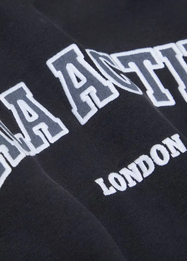 TALA Logo-embroidered Hooded Cotton-blend Sweatshirt - Navy