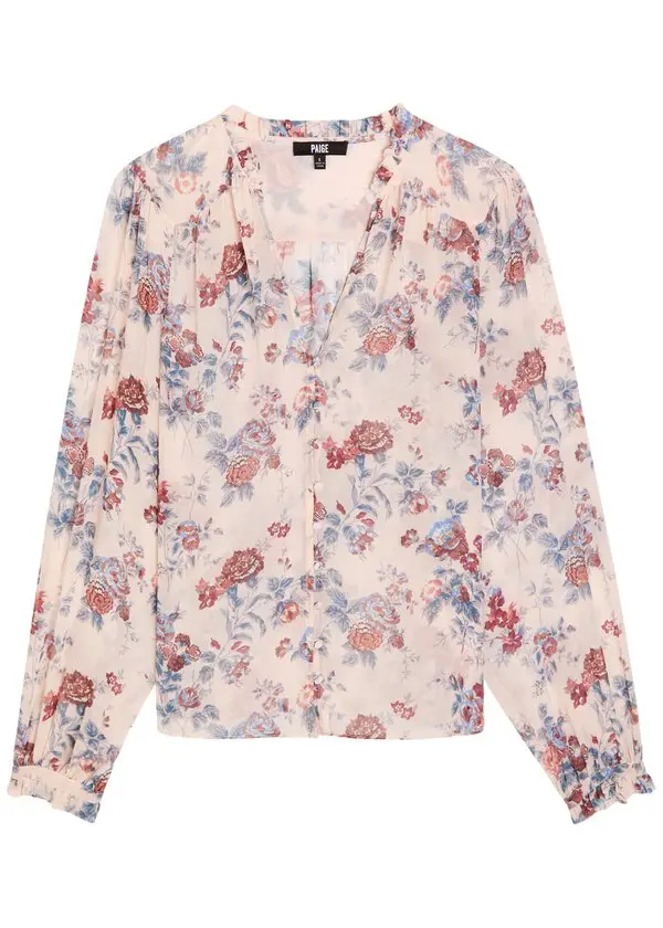 Paige Lula Floral Silk-chiffon Blouse