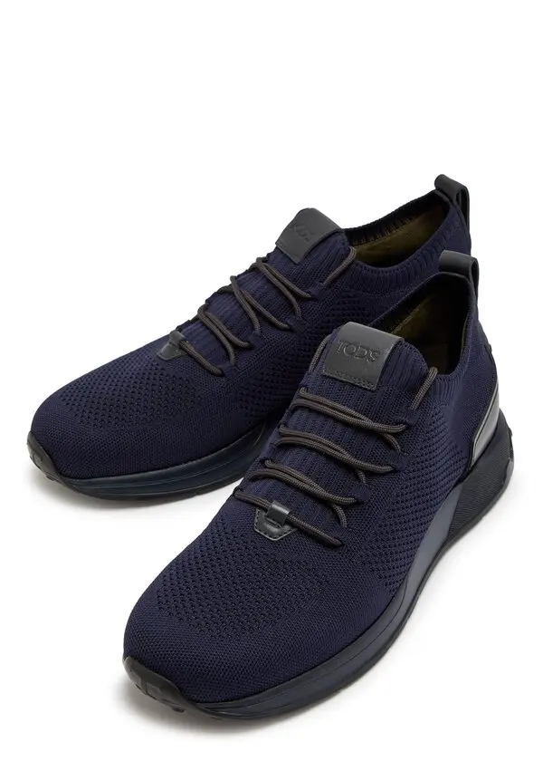 TOD'S Knit Lace-up Sneakers - Navy