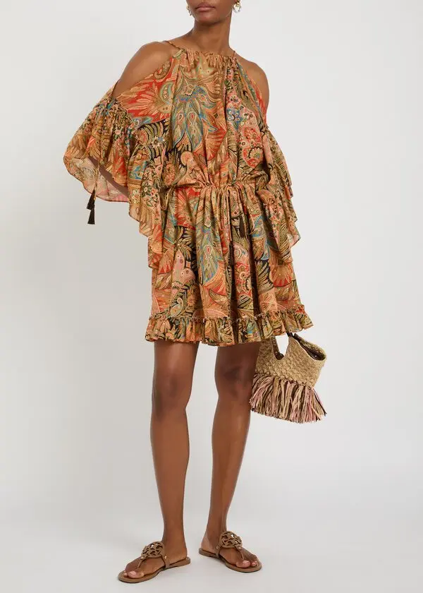 Etro Paisley Frill Mini Dress