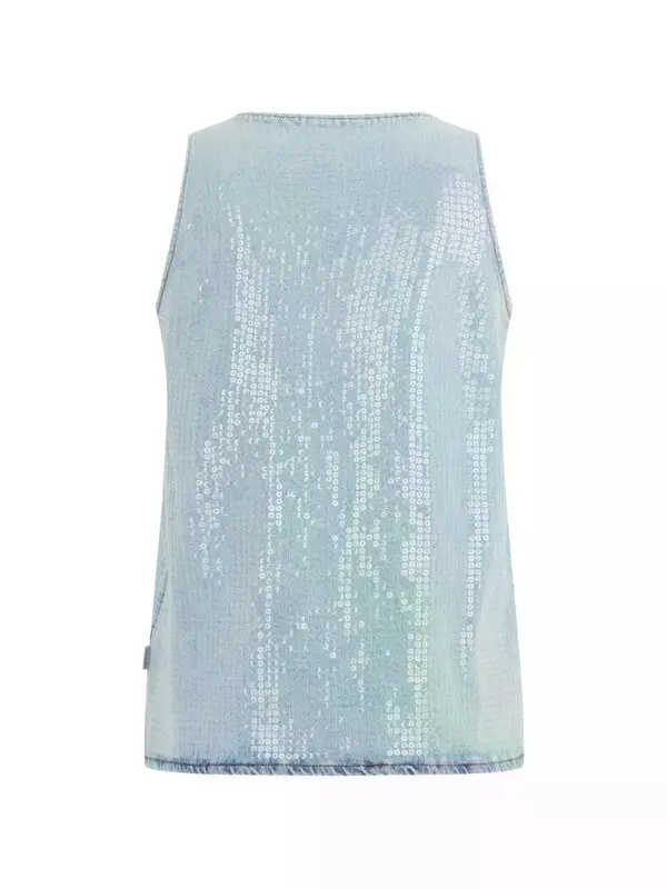7 For All Mankind Sequin Embellished Top - Blue