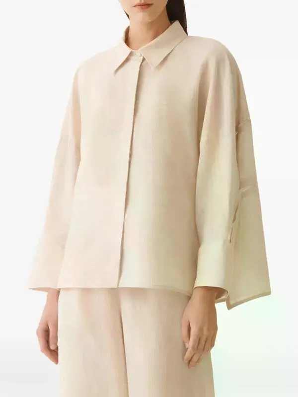 Fabiana Filippi Monili Trim Long Sleeve Shirt - Neutrals