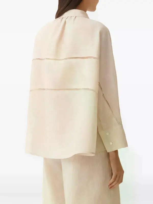 Fabiana Filippi Monili Trim Long Sleeve Shirt - Neutrals