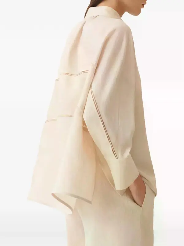 Fabiana Filippi Monili Trim Long Sleeve Shirt - Neutrals