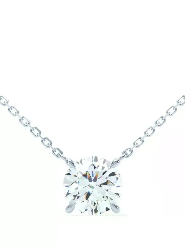 LOEV 18kt Recycled White Gold Floating Brilliant Diamond Necklace - Silver