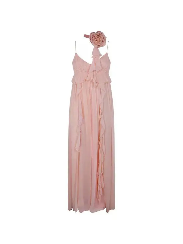 BLUGIRL Floral Silk Ruffled Maxi Dress