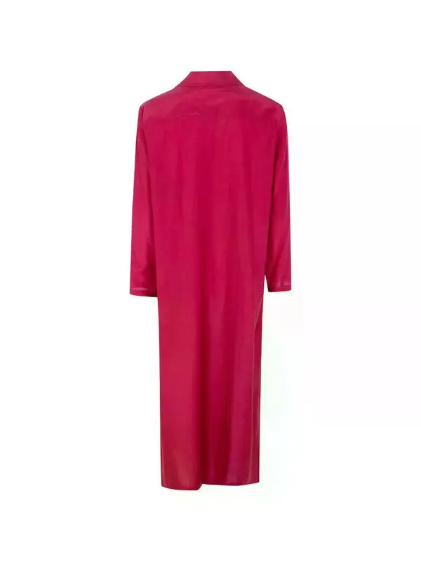 LAURA URBINATI Bordeaux Silk Collar Dress