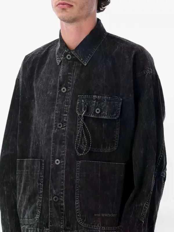 AND WANDER Chest-pocket Denim Jacket