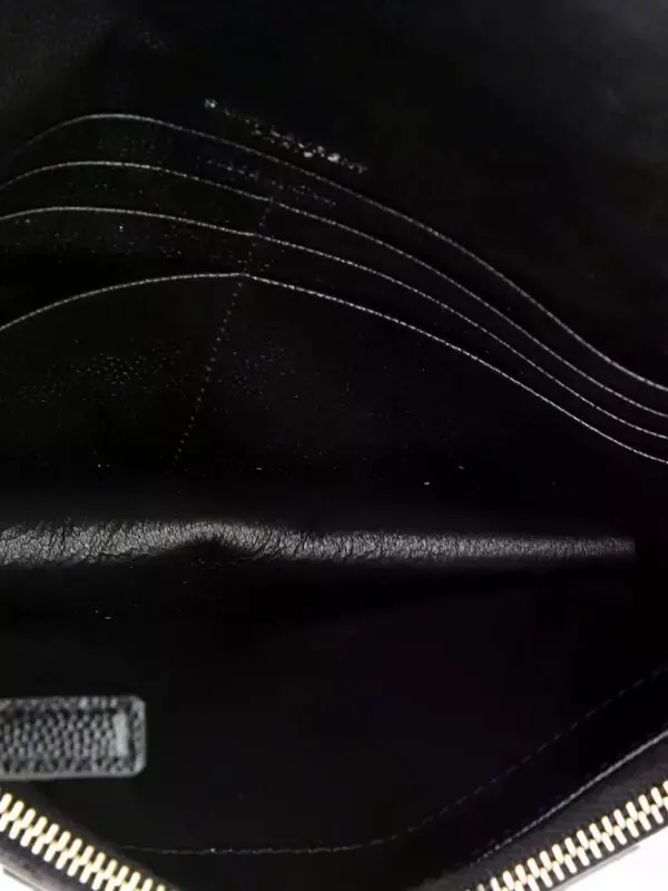 Saint Laurent Monogram Wallet On Chain Matelasse Chevron Leather Small Crossbody Bag - Black