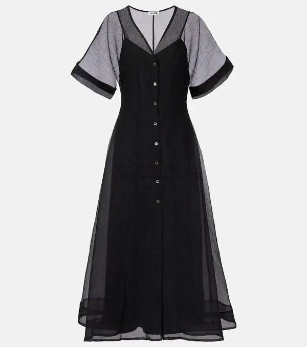 Staud Elle Organza Midi Dress