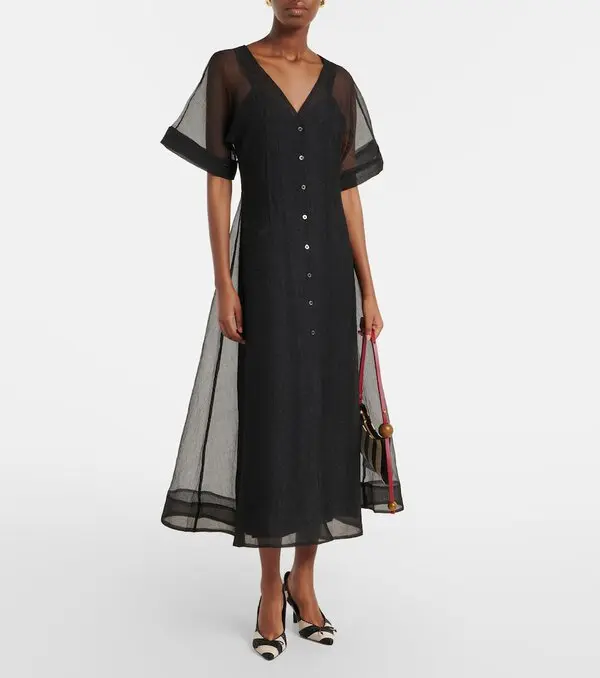 Staud Elle Organza Midi Dress
