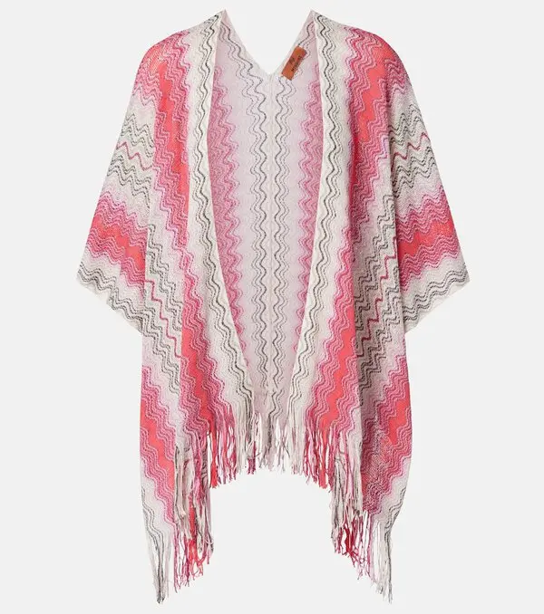 Missoni Lame Fringed Poncho - Pink