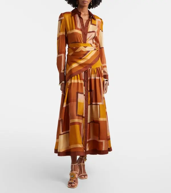 Zimmermann Como Printed Silk Shirt Dress