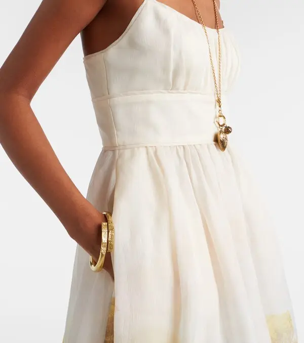Zimmermann Como Printed Linen And Silk Midi Dress
