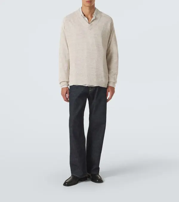 Our Legacy Rue Linen And Cotton Sweater - Beige