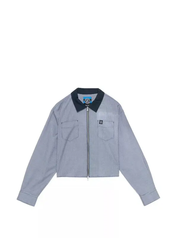 AGNES B. Checked Zip-up Shirt