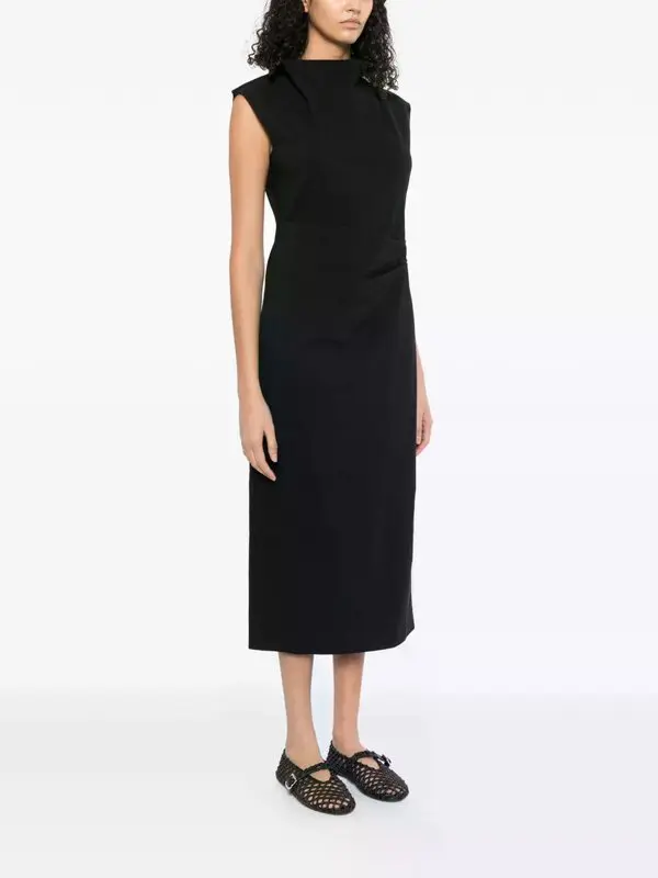 LESS Draped Waist Sleeve Dress