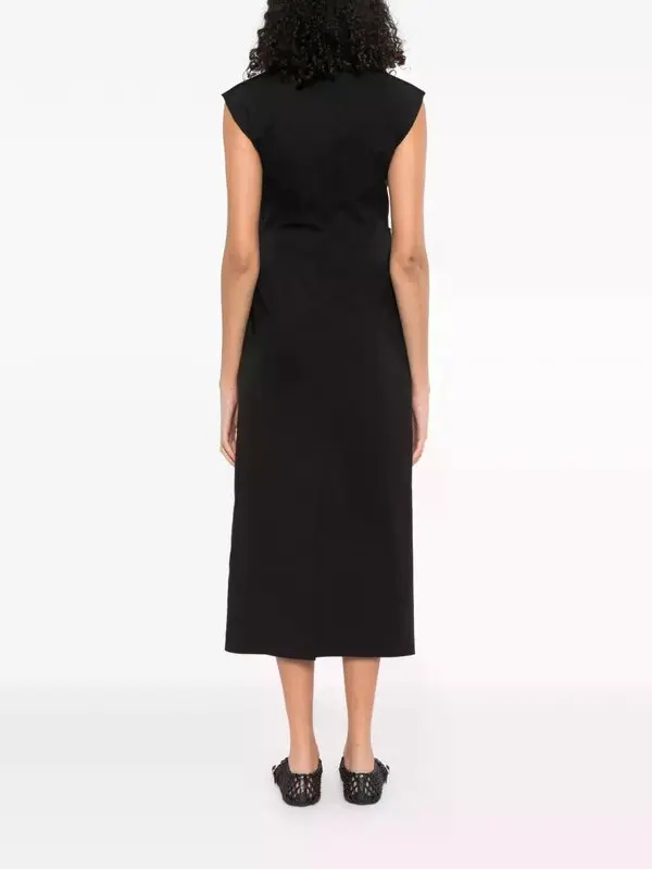 LESS Draped Waist Sleeve Dress