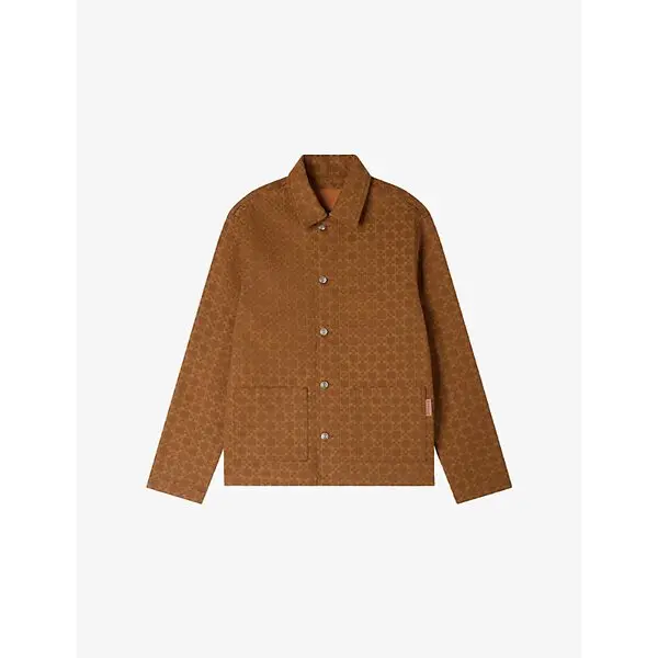 Sandro Square-cross Print Denim Jacket