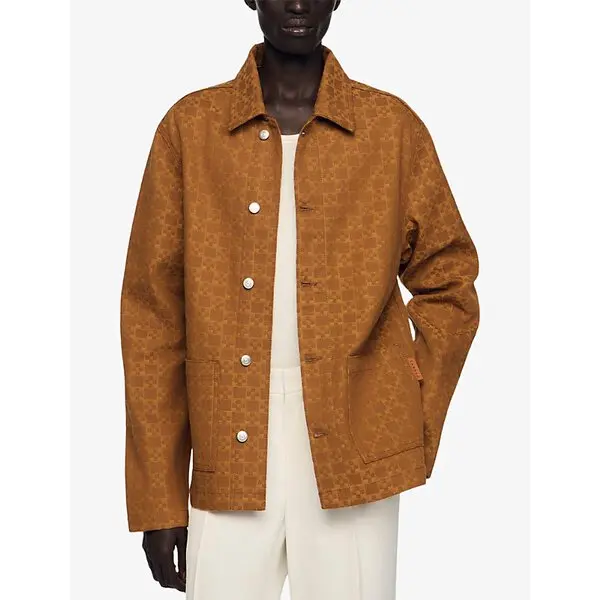 Sandro Square-cross Print Denim Jacket