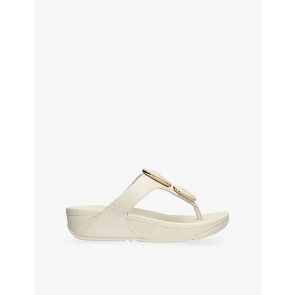Fitflop Lulu Marble Leather Thong Sandals - Bone