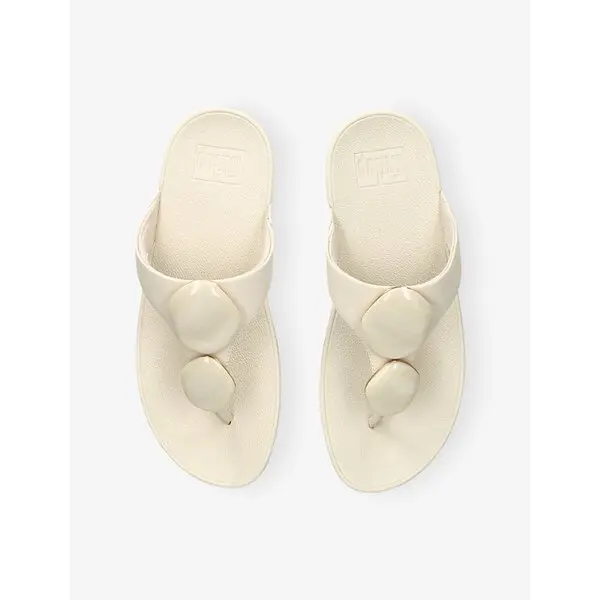 Fitflop Lulu Marble Leather Thong Sandals - Bone