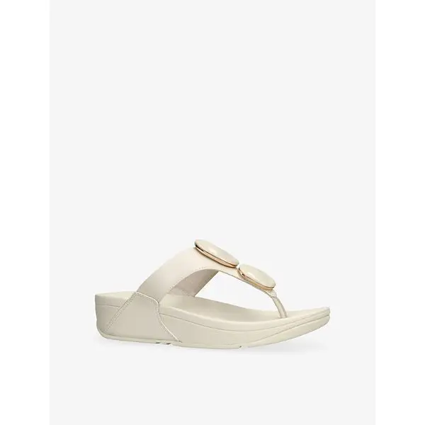 Fitflop Lulu Marble Leather Thong Sandals - Bone
